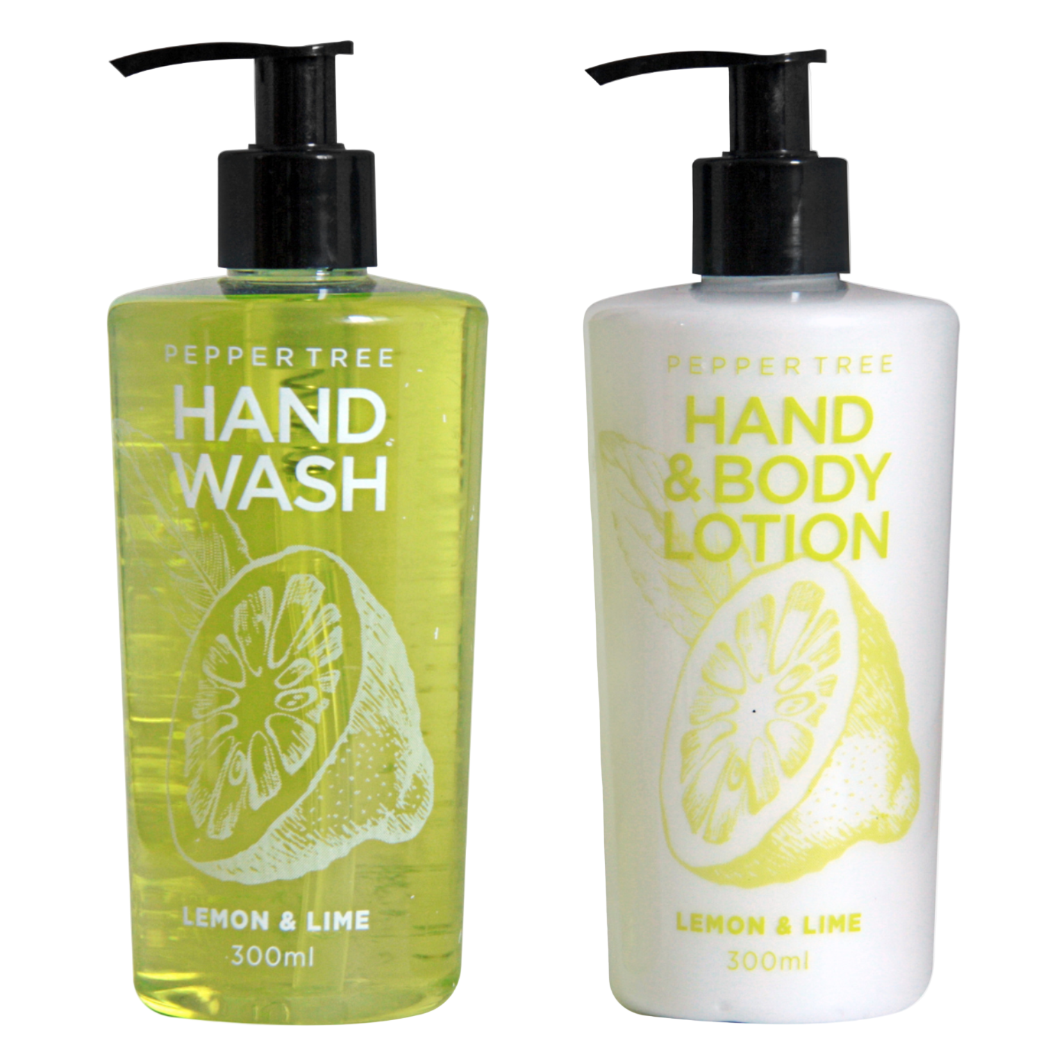 Lemon & Lime Hand Wash & Lotion Set 300 ml x 2 – peppertreebathandbody ...