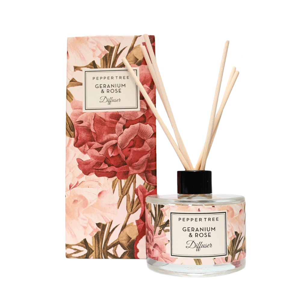Geranium & Rose Room Diffuser 200ml – peppertreebathandbody.co.za