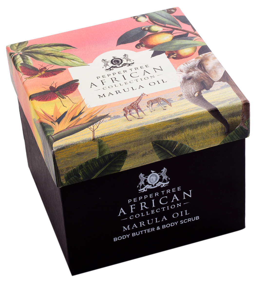 Marula Body Butter & Body Scrub Gift Box 250 ml x 2 ...