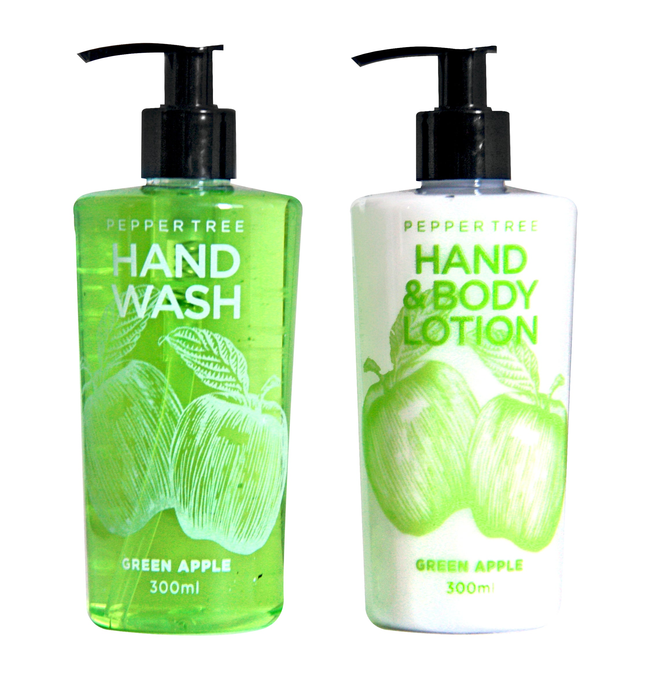 Green Apple Hand Wash & Lotion Set 300 ml x 2 – peppertreebathandbody.co.za